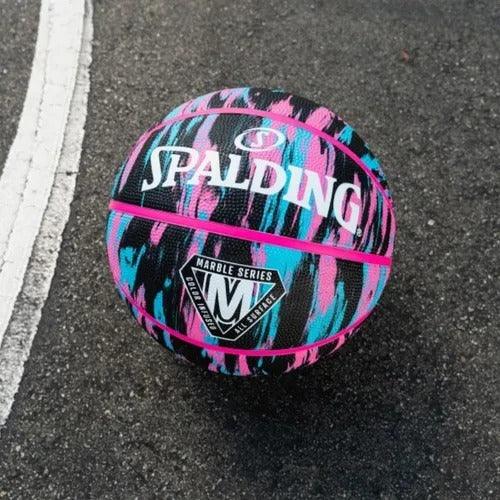 BALON BASQUETBOL SPALDING MARBLE BLACK/PINK N°6 – PlusSport
